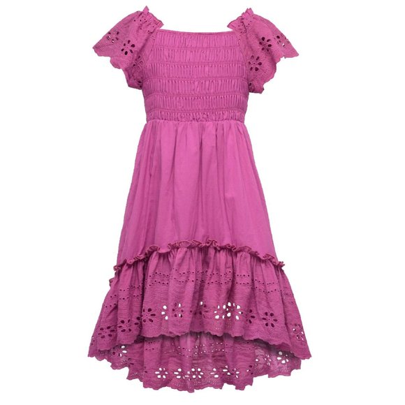 Hannah Banana | Dresses | New Hannah Banana Purple Hi Low Eyelet Trim Girls Dress 6x 7 8 | Poshmark